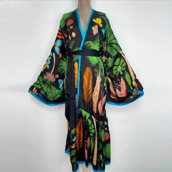 SmackBoss | Jackets & Coats | Tropical Belted Bikini Coverup Kimono ...